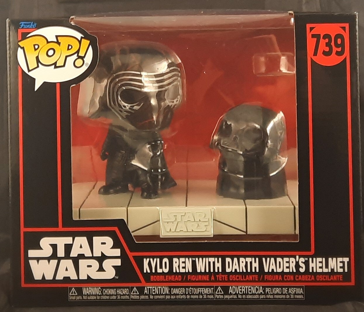 FUNKO POP STAR WARS Kylo Ren with Darth Vader s Helmet 739 New